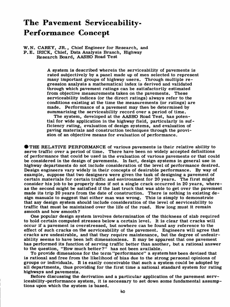 The Pavement Serviceability-Performance Concept | PDF | Road | Road Surface
