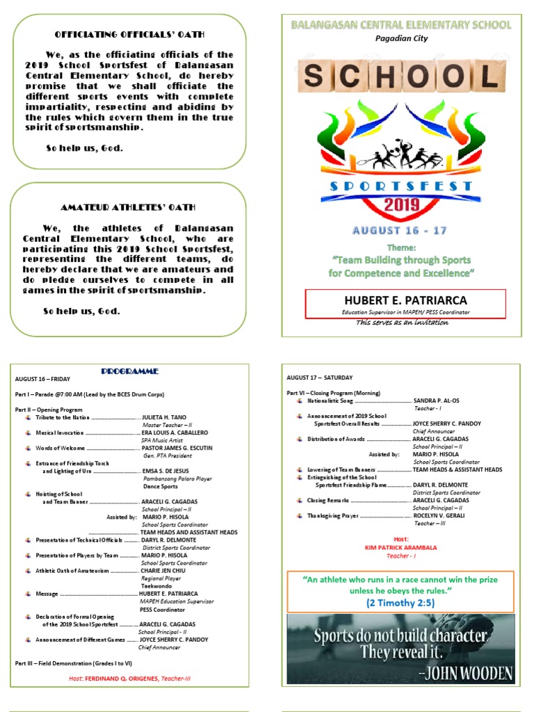 Sportsfest Program | PDF | Hobbies | Recreation