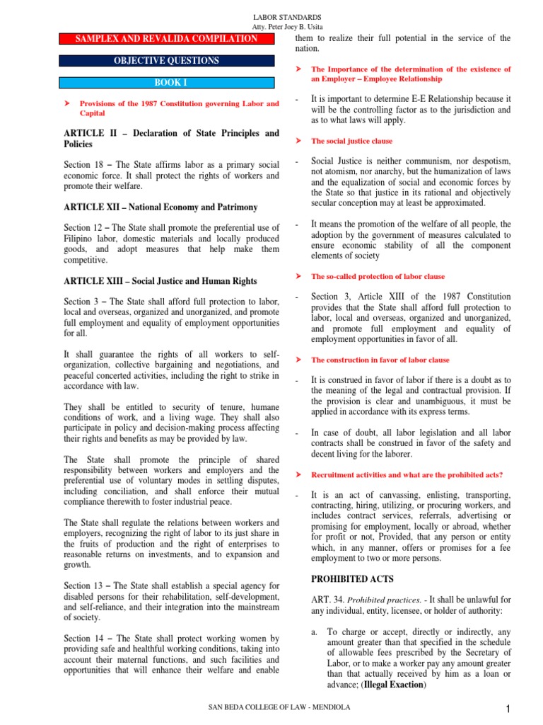 LABSTAND Samplex Compilation 1 | PDF | Overtime | Employment