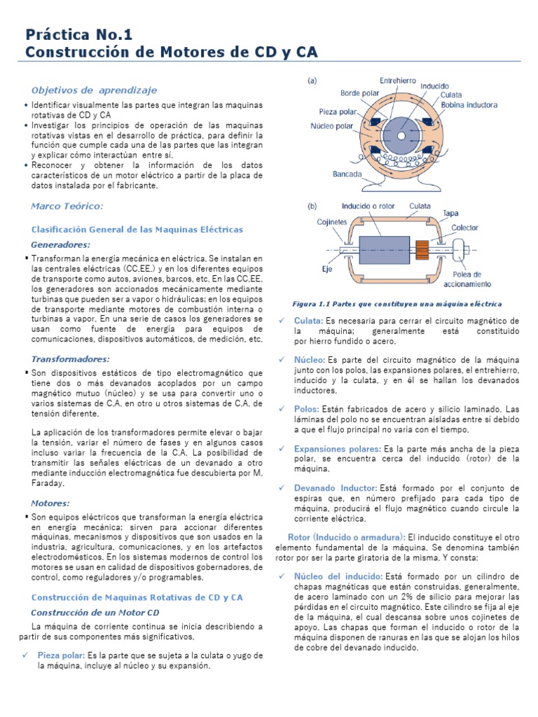 Información de Motores CD y CA | PDF | Motor eléctrico | Corriente ...