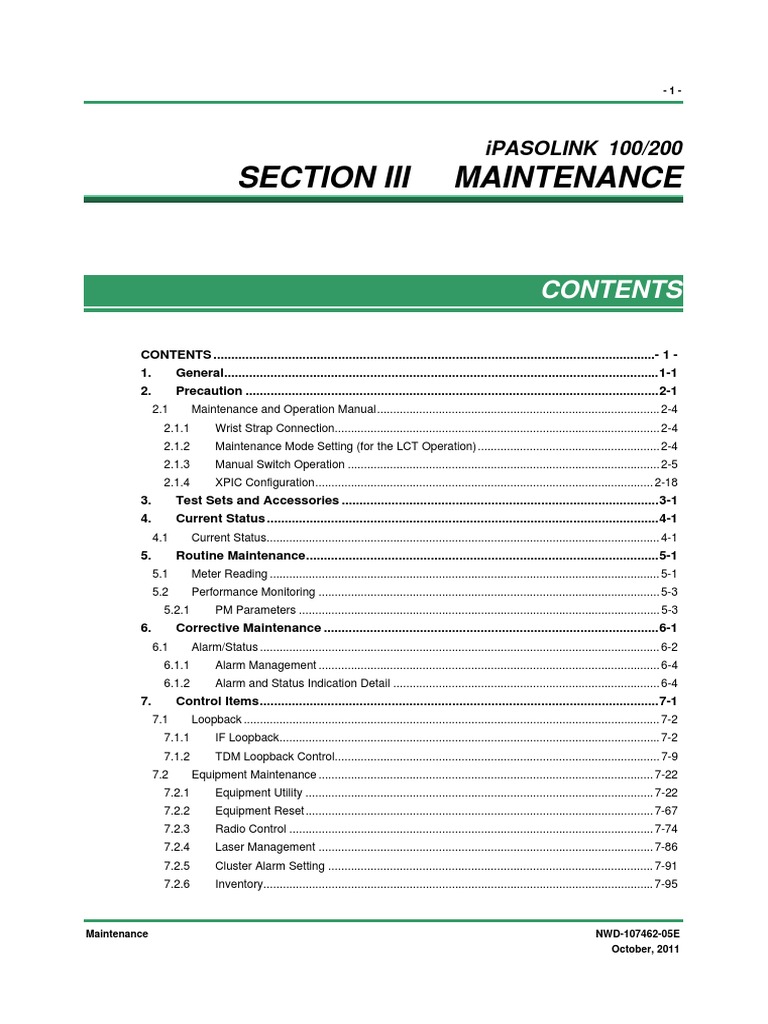 Section Iii Maintenance: iPASOLINK 100/200 | PDF | Multicast | Ethernet