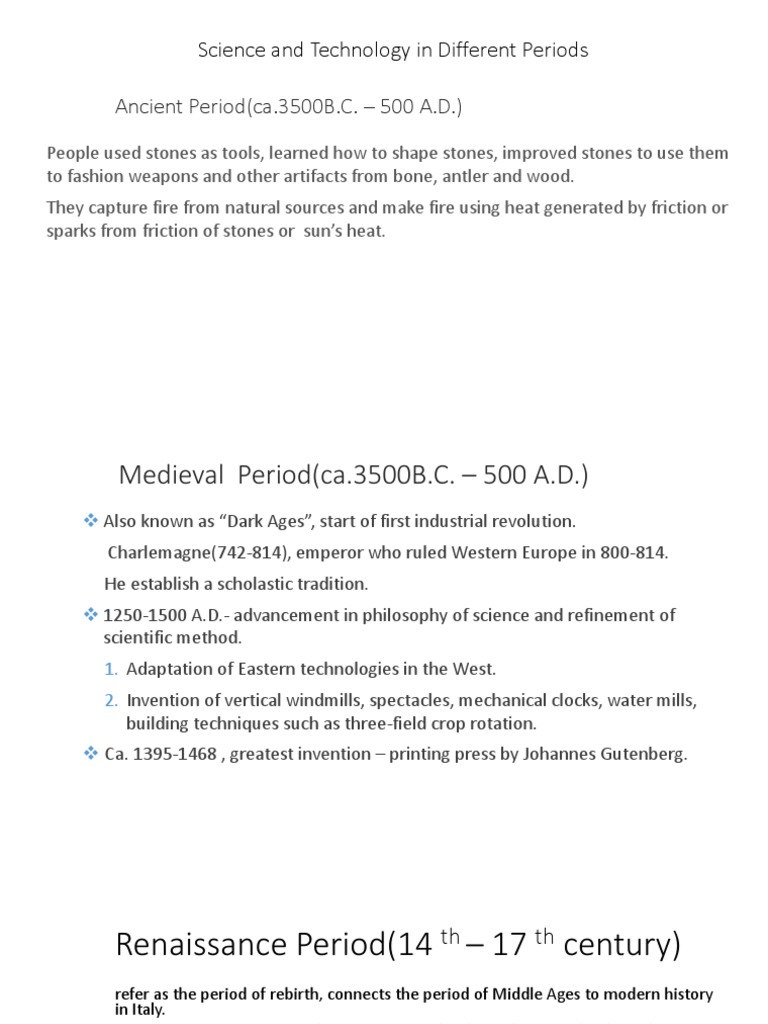 Ancient Period (ca.3500B.C. - 500 A.D.) : Science and Technology in ...