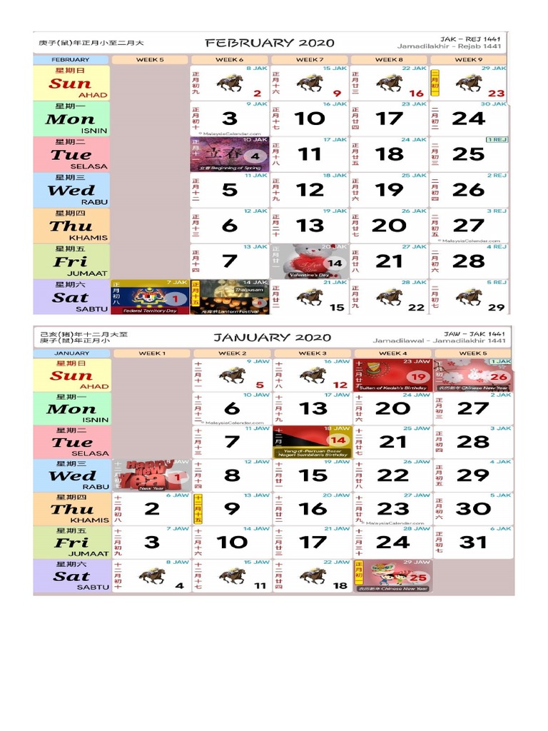 Kalendar Kuda 2020 | PDF