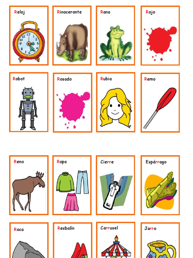 Tarjetas Con R y RR | PDF | Hogar, jardinería y bricolaje | Poesía