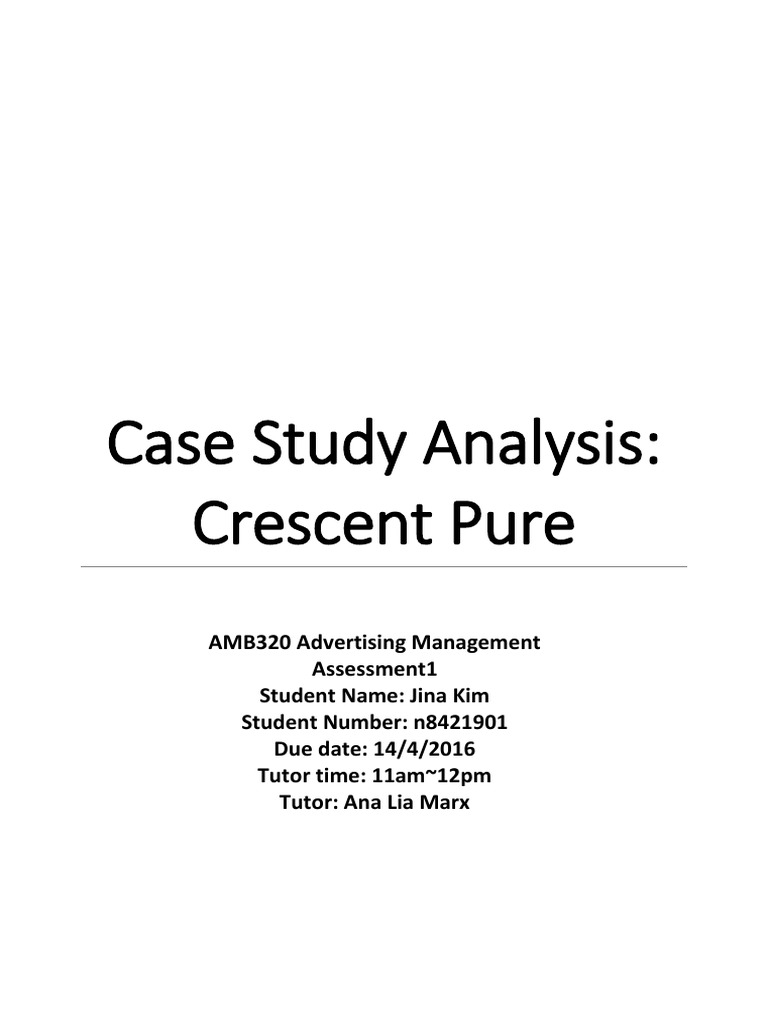 Case Study Analysis: Crescent Pure | PDF | Drink | Competition