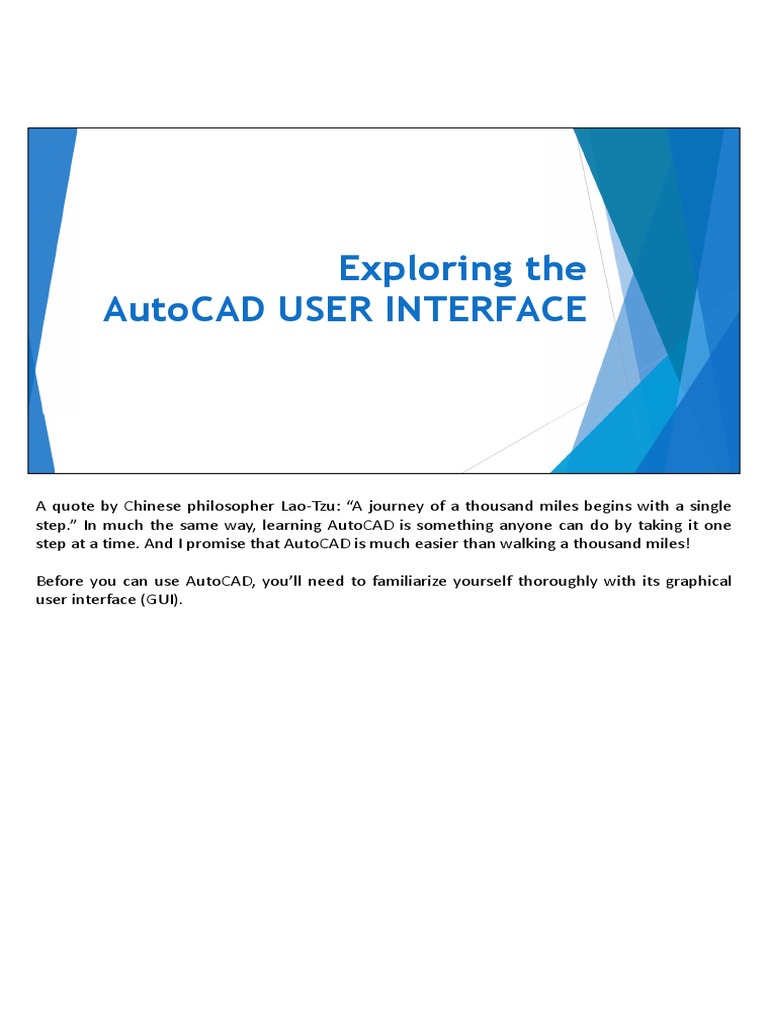 l3 - Exploring The Autocad For Windows User Interface | PDF | Auto Cad ...