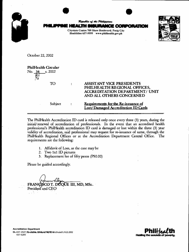 PhilHealth ID Replacement Guidelines | PDF