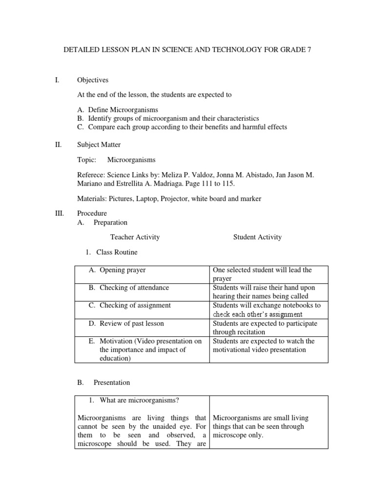 Lesson Plan | PDF | Protozoa | Infection
