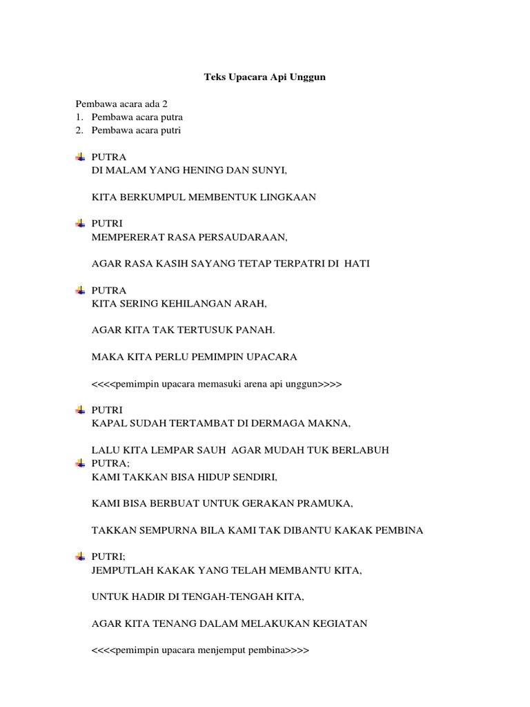 Teks Upacara Api Unggun | PDF