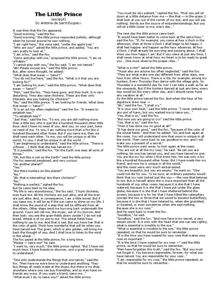 The Little Prince | PDF | The Little Prince