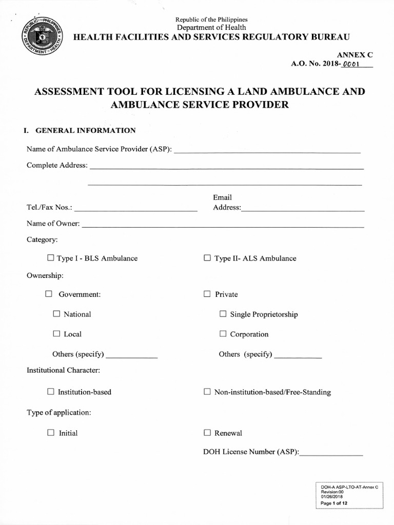 Assessment-Tool-For-Ambulance 2018 PDF | PDF | Ambulance | Emergency ...