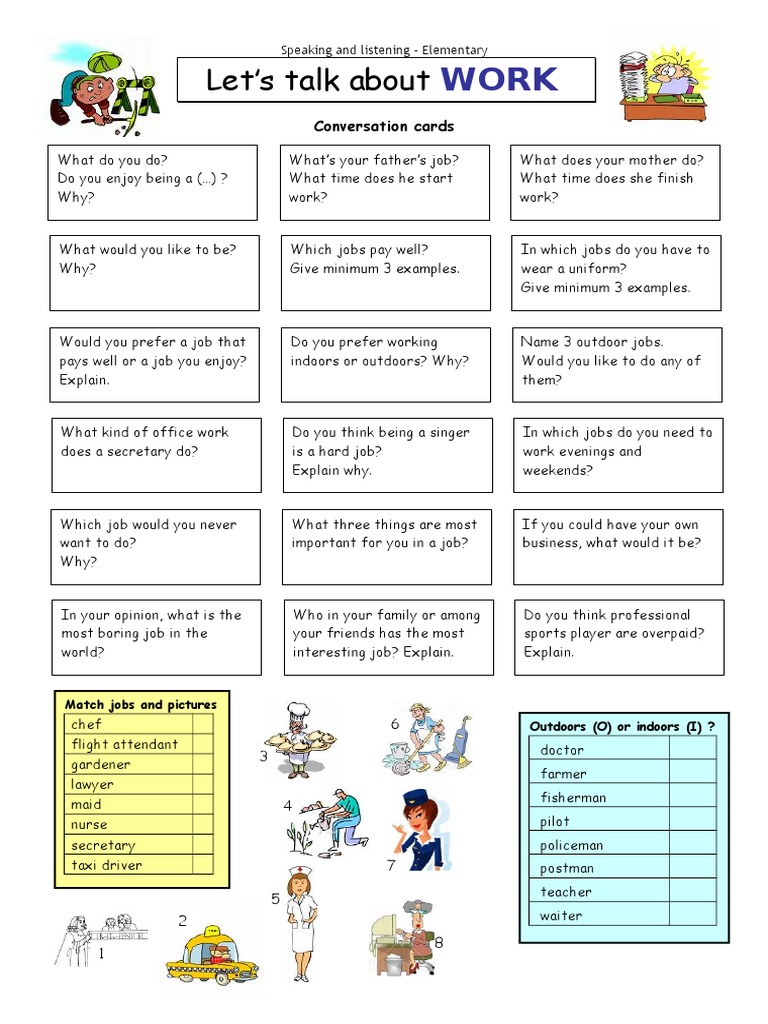 Job Conversation Activities for Beginners | PDF