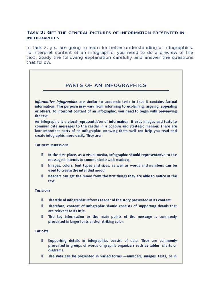 Task 2 (M5 LA4) Get The General Pictures of Information Presented in Infographics | PDF ...