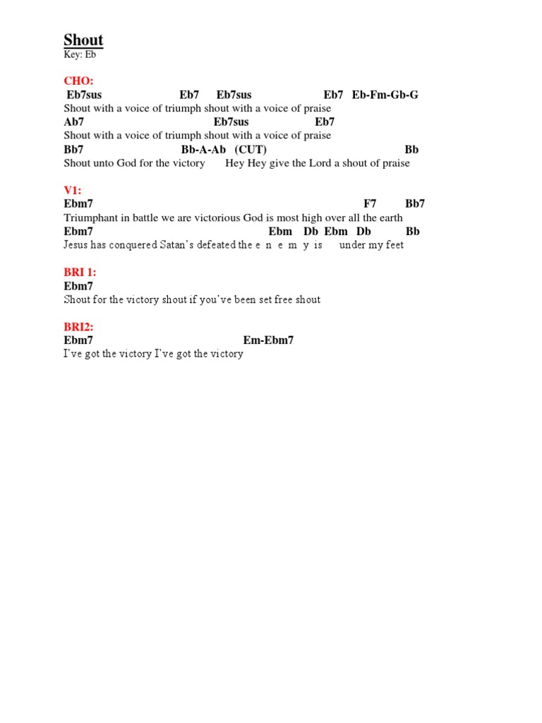 Shout Chords (Eb) PDF | PDF
