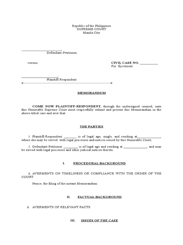 Memorandum Template | PDF | Supreme Court Of The United States ...