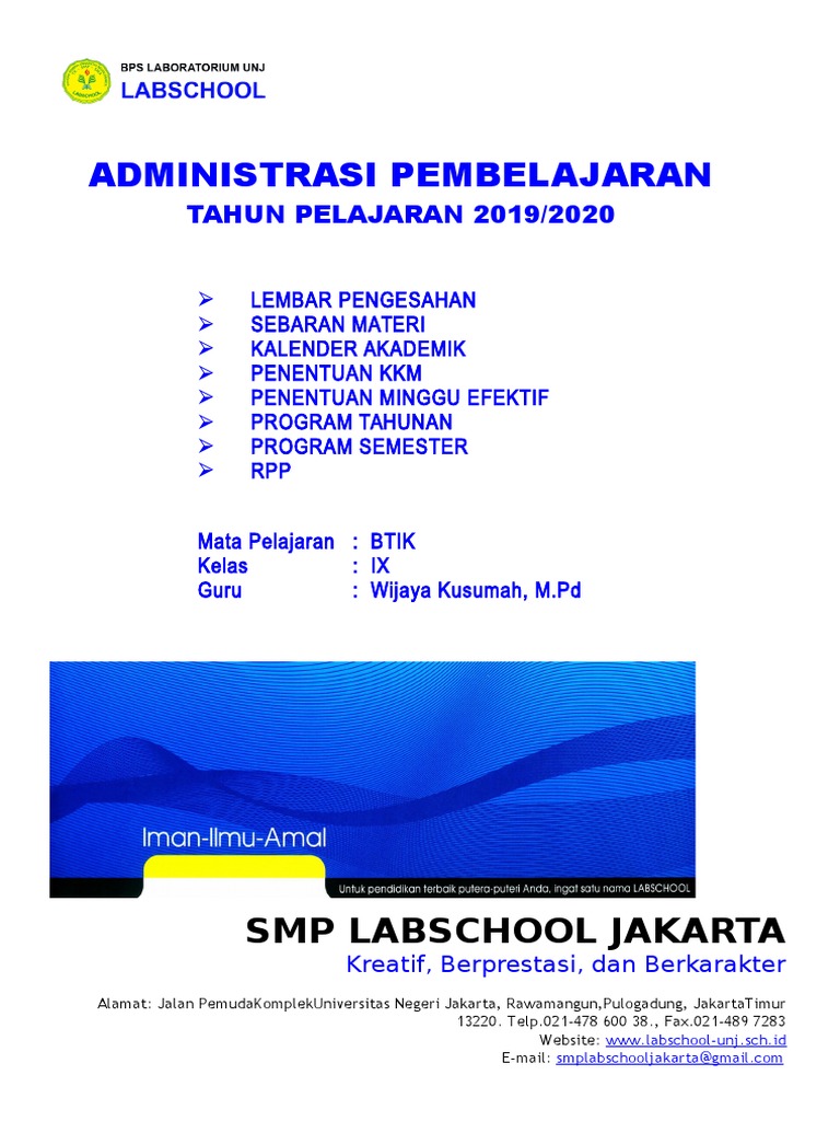 Cover Administrasi Pembelajaran | PDF