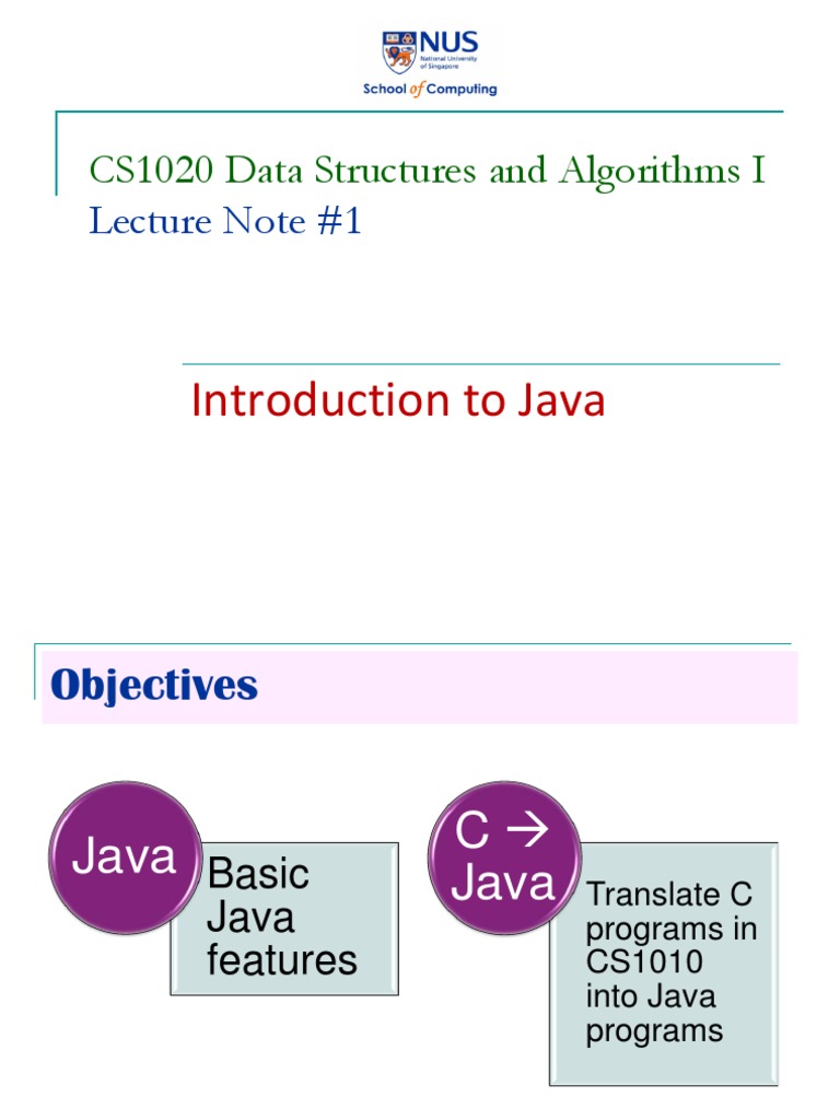 Lect1 Intro To Java | PDF | Java (Programming Language) | C ...