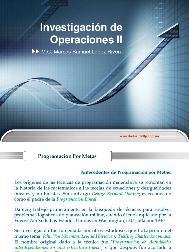 Programacion Por Metas | PDF | Programación lineal | Toma de decisiones