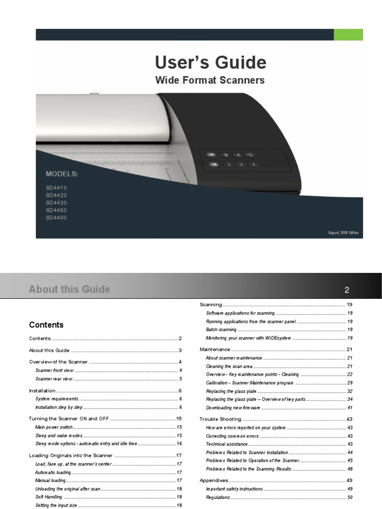 User's Guide: Wide Format Scanners | PDF | Image Scanner | Electrical ...