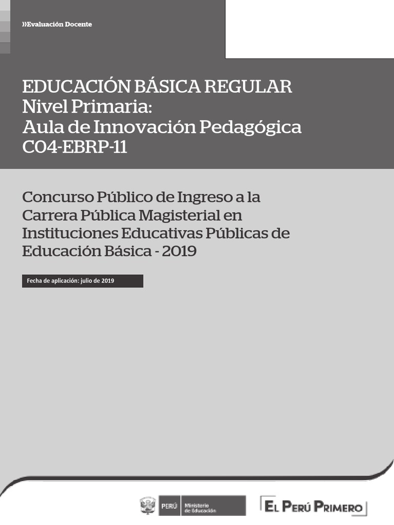 C04-Ebrp-11 - Ebr Primaria Aula de Innovacion Pedagogica - Forma 1 PDF ...