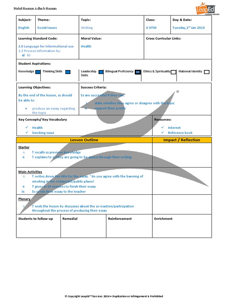 Trust School Lesson Plan | PDF | Essays | Lesson Plan