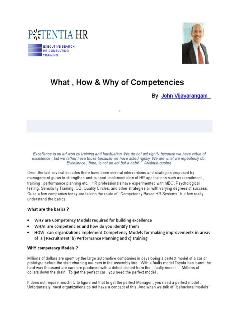 What, How and Why of Competencies | PDF | Competence (Human Resources ...