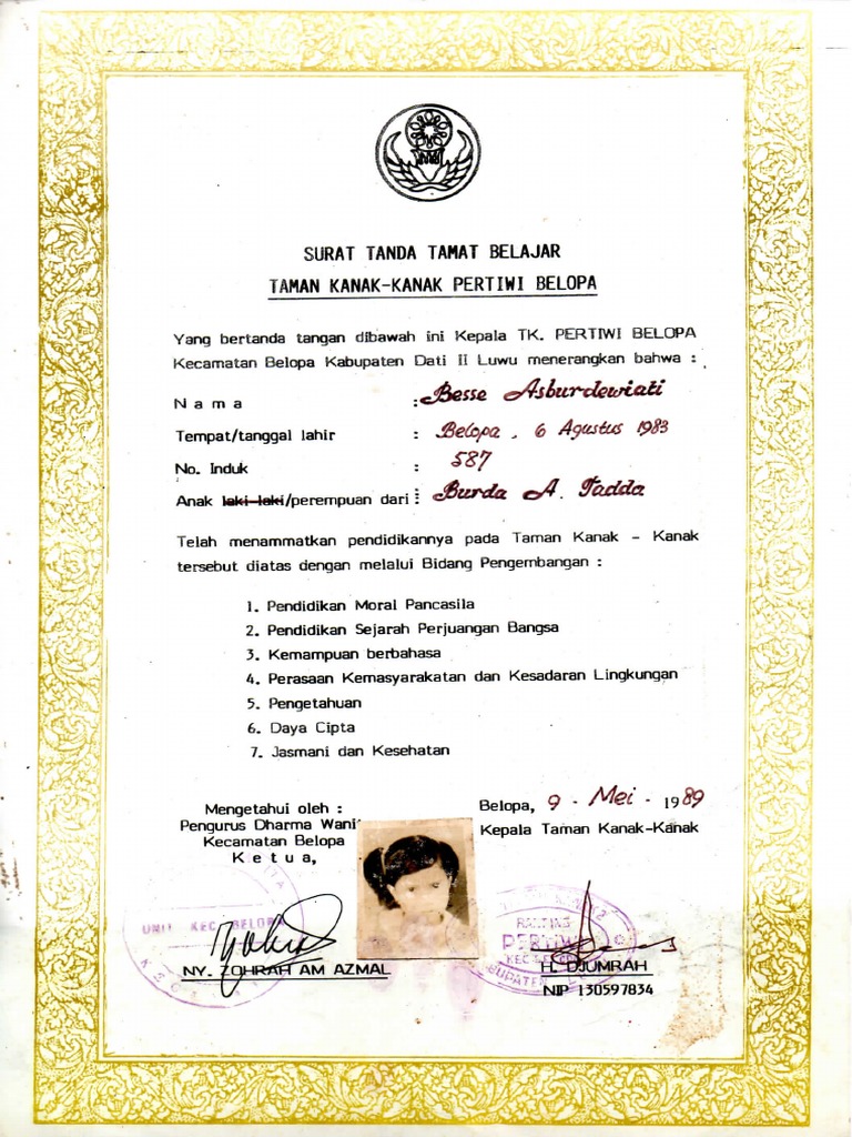 00 Ijazah TK PDF | PDF