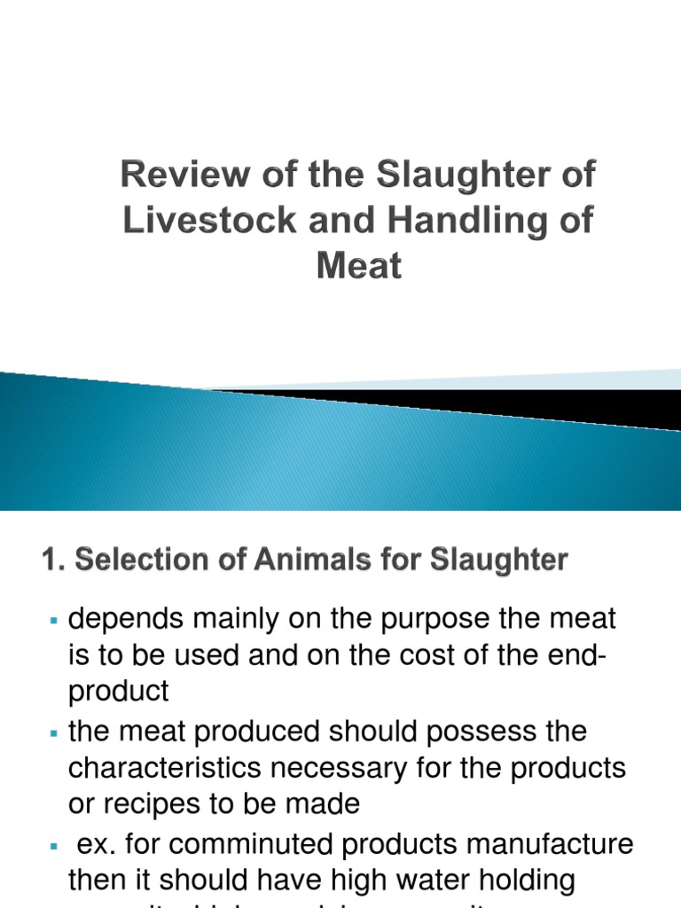Meat Processing Guidelines | PDF | Animal Slaughter | Meat