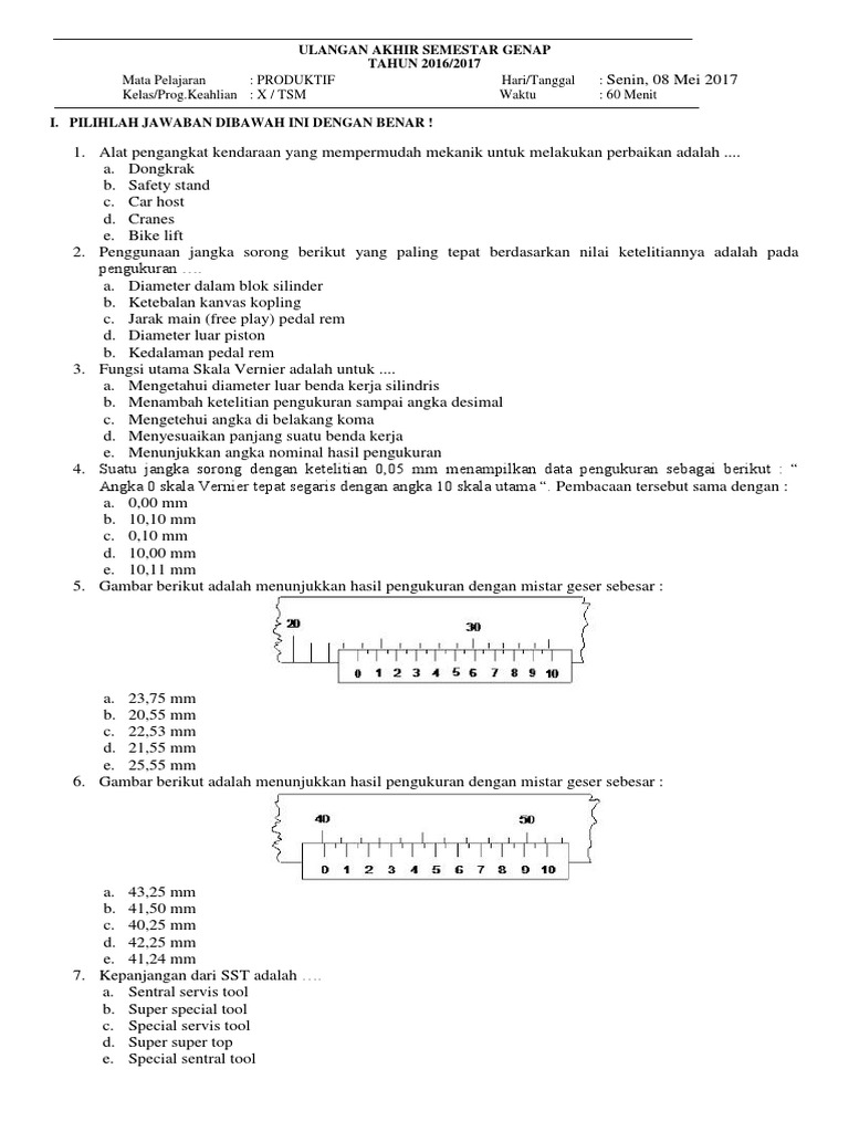 Soal Produktif X TSM | PDF