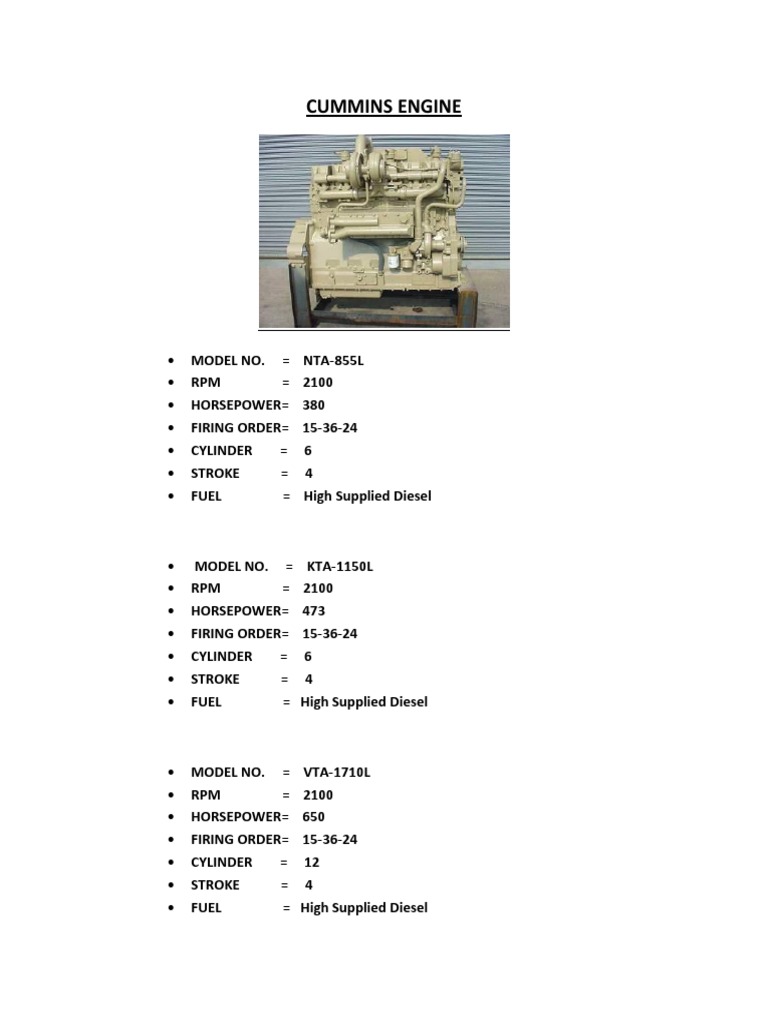 Cummins Engine | PDF