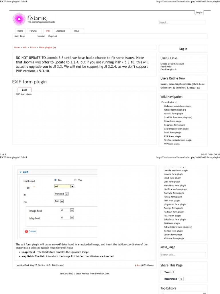 EXIF Form Plugin: Home Forums Members Help Main - Page Special: Page ...