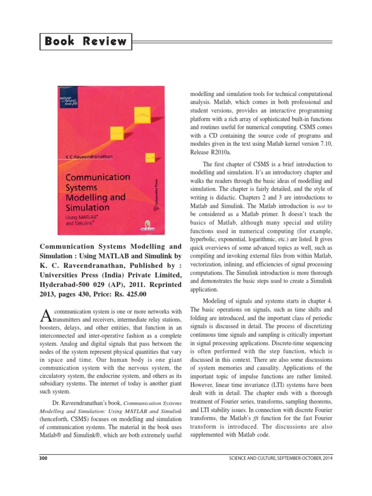 Book Review: Communication Systems Modelling and Simulations | PDF ...