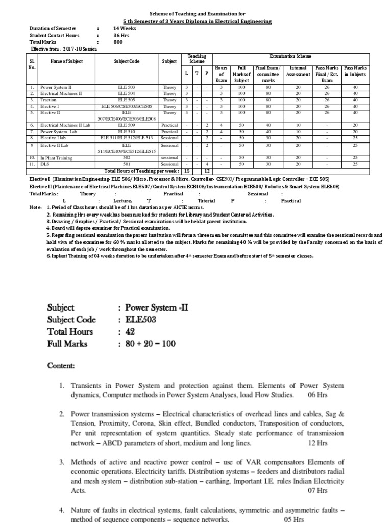 5th Semester Electrical Engineering Curriculum | PDF | Programmable ...