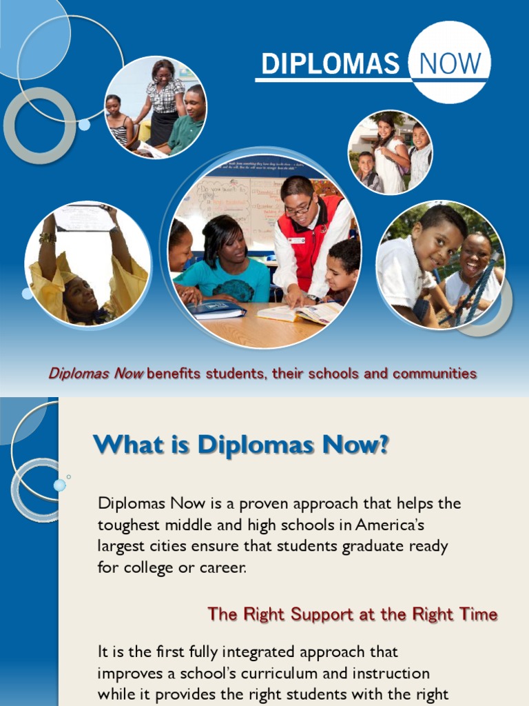 Diplomas Now: Benefits Students, Their Schools and Communities | PDF ...