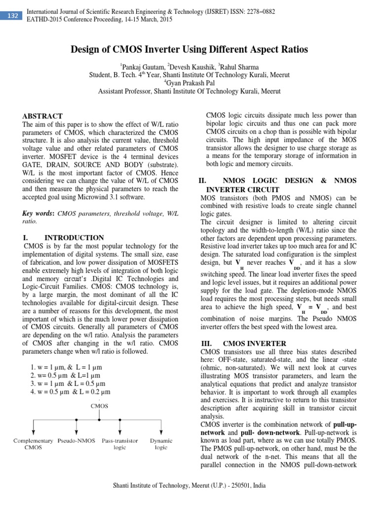 CMOS Inverter Sizing | PDF | Cmos | Mosfet