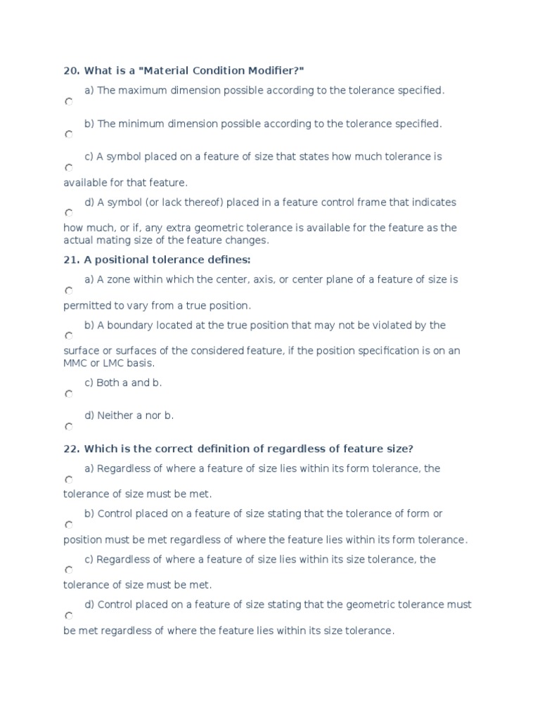 What Is A "Material Condition Modifier?" | PDF | Engineering Tolerance ...