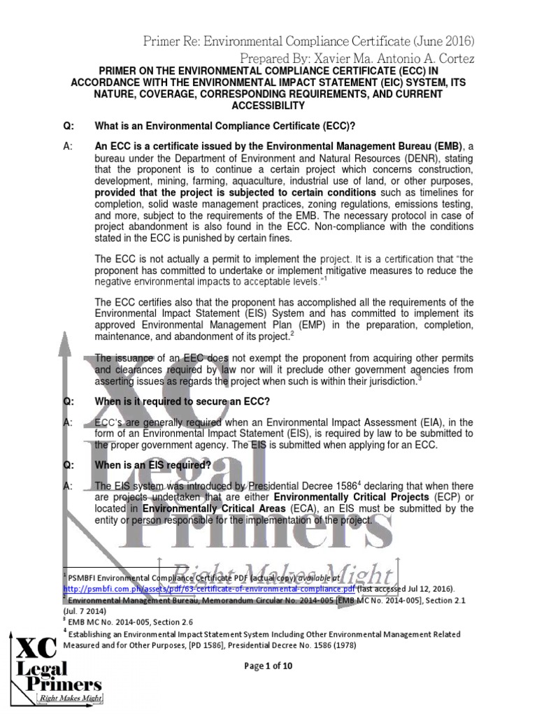 Understanding ECC Requirements in the Philippines | PDF | Environmental ...