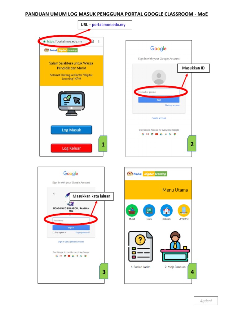 Panduan LogIn Google Classroom | PDF