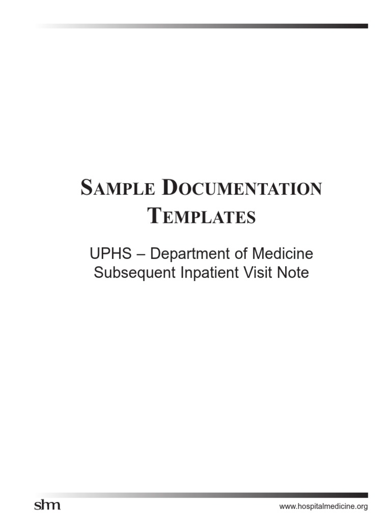 Subsequent Inpatient Visit Note | PDF | Radiology | Patient