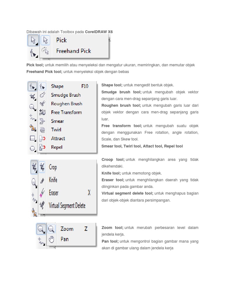 TOOLBOX N FUNGSI PADA COREL DRAW | PDF