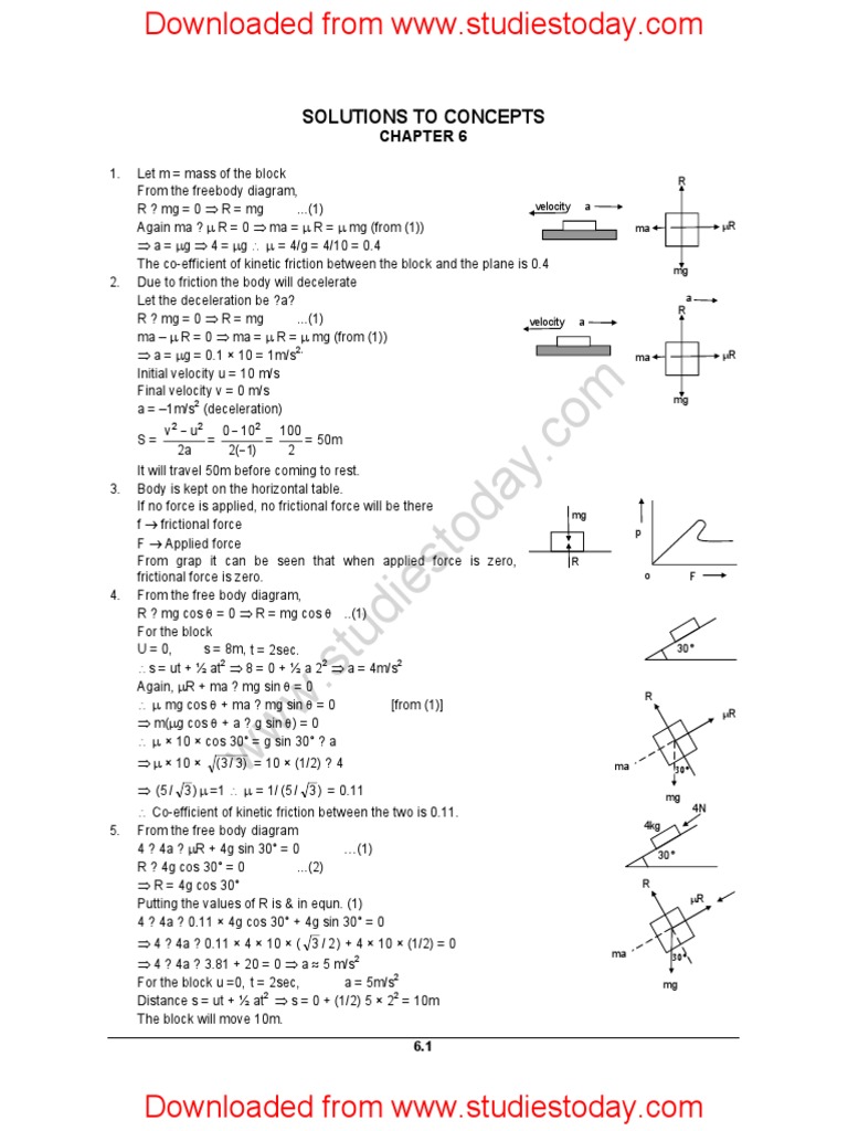 HC Verma Solution | PDF | Force | Temporal Rates