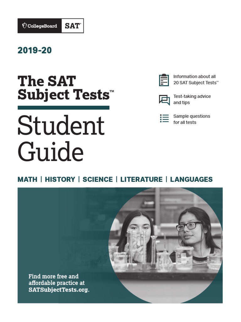 SAT Subject Tests Student Guide | PDF | Sat | University And College ...