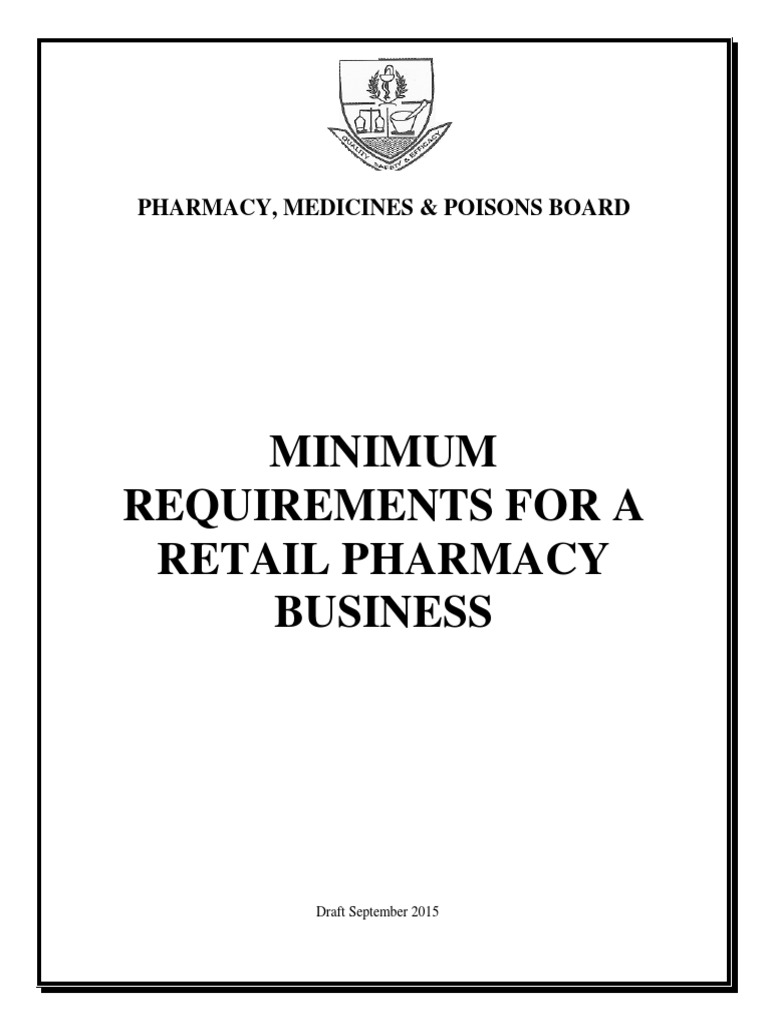 Minimum Requirements for Retail Pharmacy | PDF | Pharmacy | Pharmacist