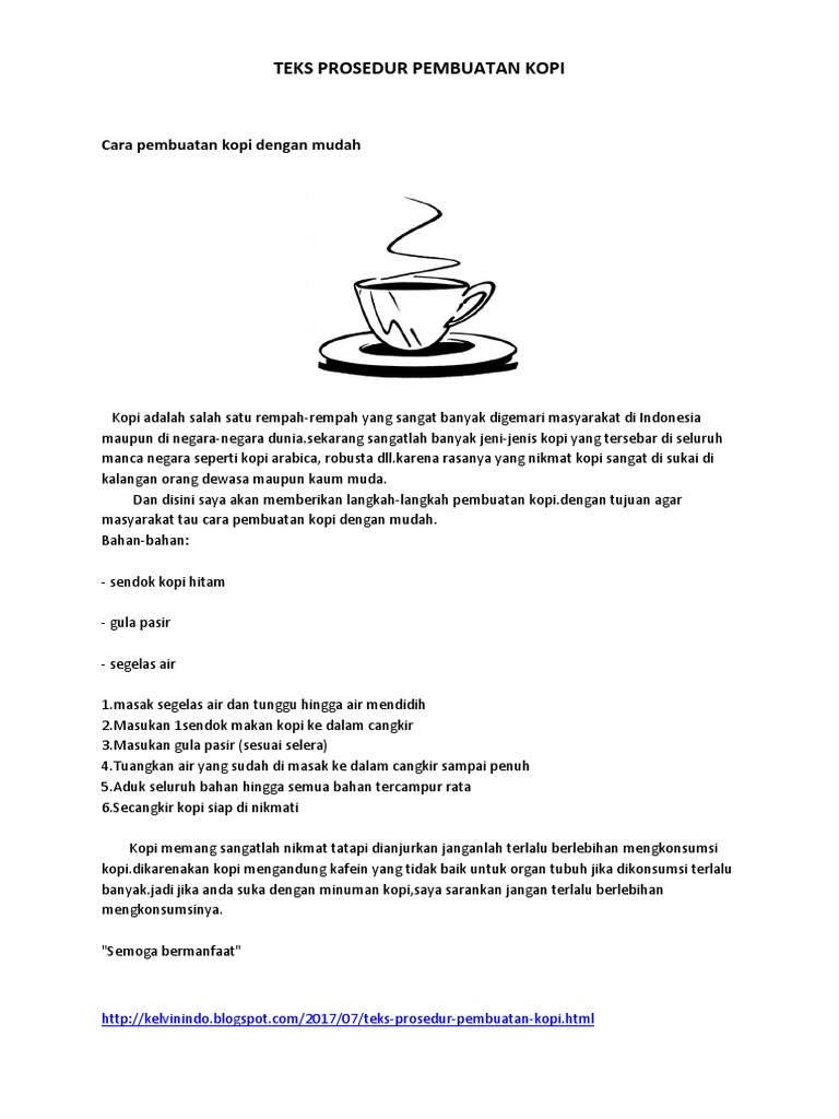 Teks Prosedural Kopi | PDF