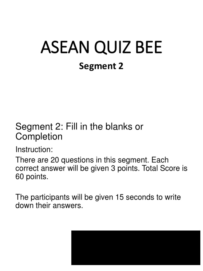 ASEAN Quiz Bee Questions and Answers | PDF | Association Of Southeast ...