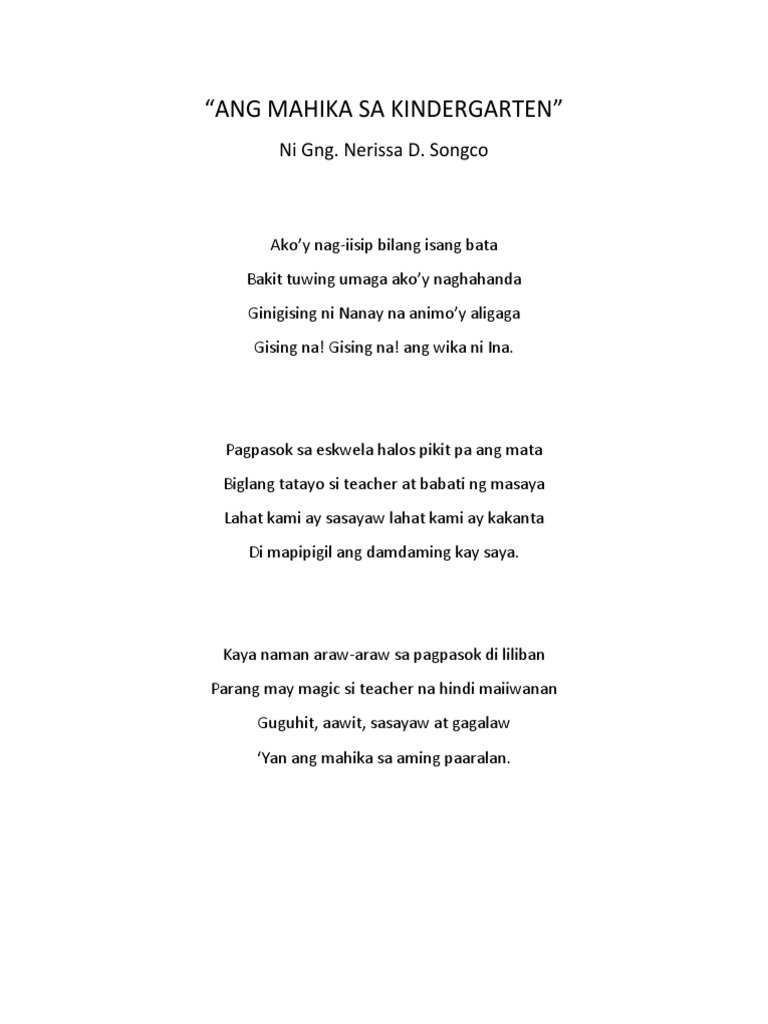 Ang Mahika Sa Kindergarten | PDF