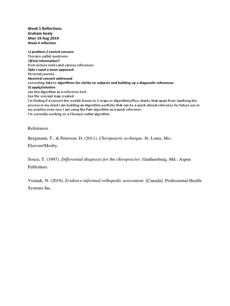 Week 5 Reflections | PDF | Career & Growth