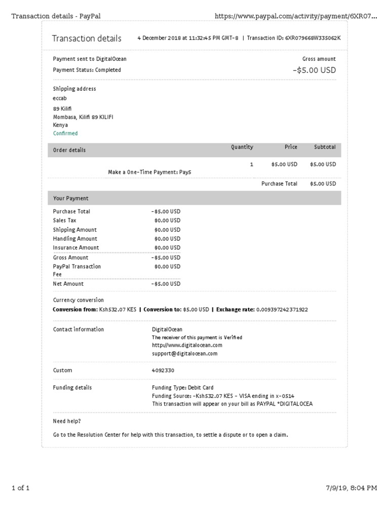 Transaction Details - Paypal | PDF | Financial Transaction | Pay Pal