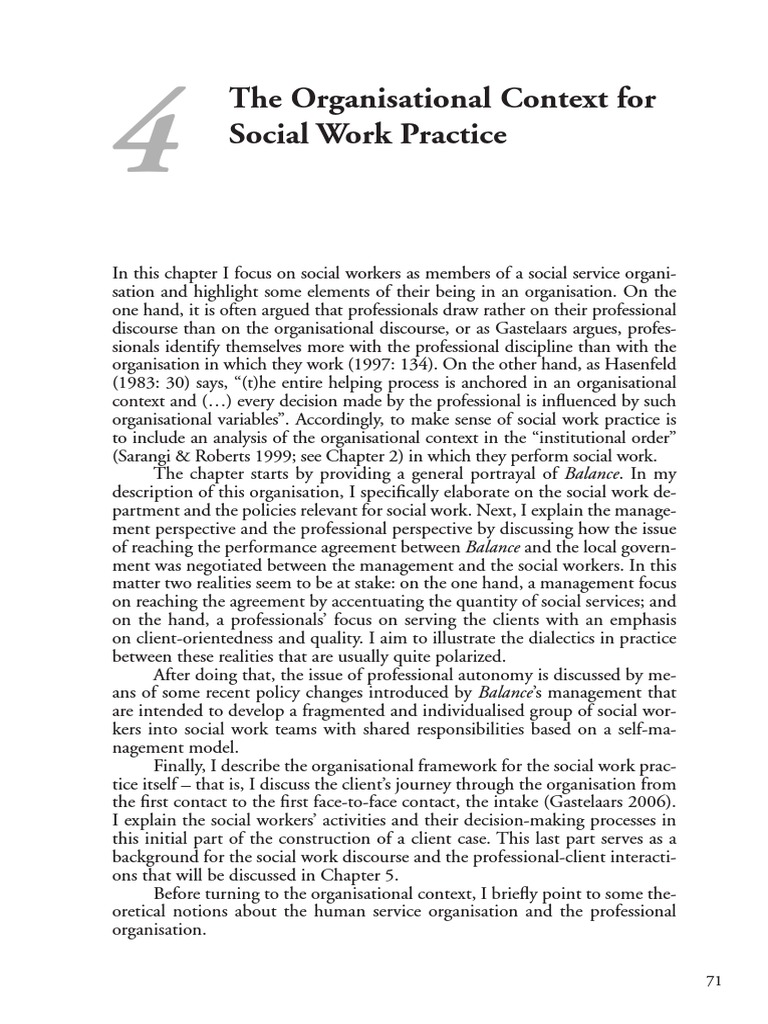 The Organisational Context For Social Work Practice | PDF | Social Work ...