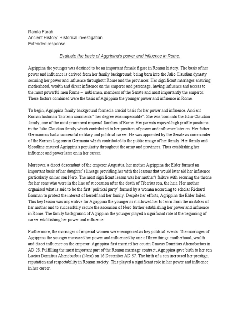 Agrippina The Younger Essay | PDF | Claudius | Seneca The Younger